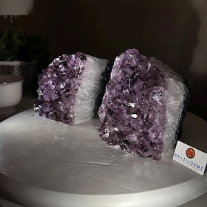 Extra Plus Amethyst Crystal Bookends, 11.2 Lbs & 5.2" Tall #5151AM-064 ...
