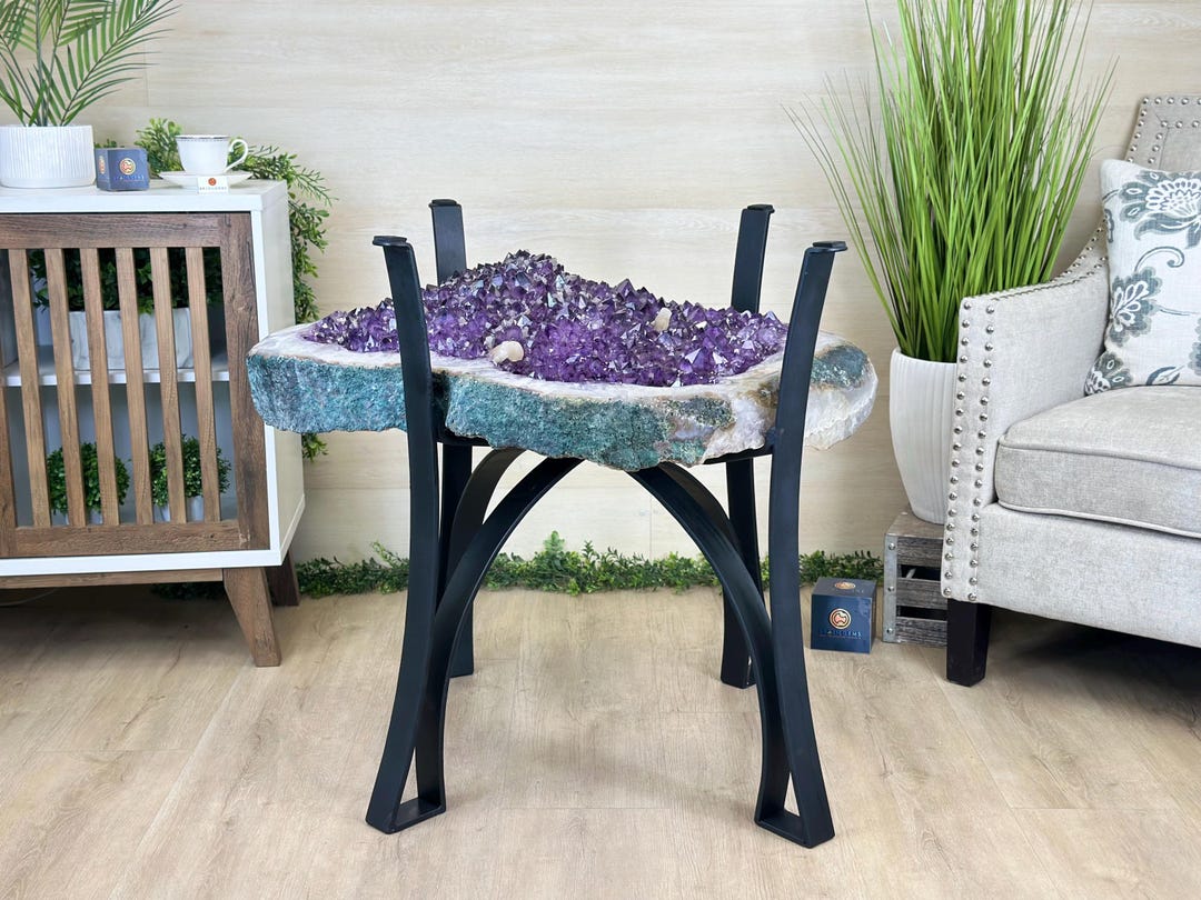 Large Amethyst Dining Table, Super Quality, 372.6 Lbs & 30.5" Tall ...
