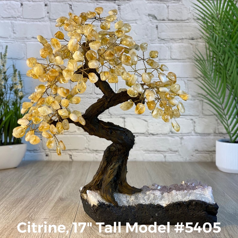 17 Tall Handmade Gemstone Tree W/ Crystal Cluster Base - Etsy