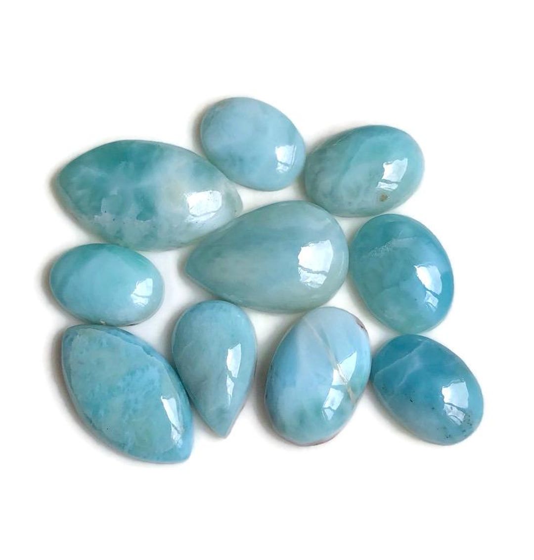 Larimar 10pcs Lot Cabochon, 13 to 22mm Approx Best Quality Larimar ...