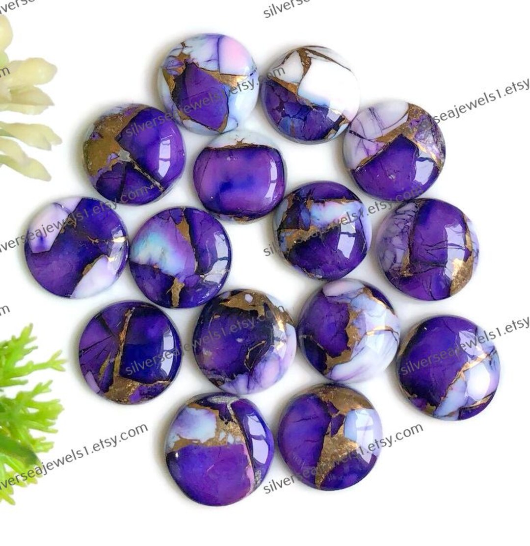 Kingman Purple Rose Dahlia Mohave Copper Turquoise, 15mm CALIBRATED ...