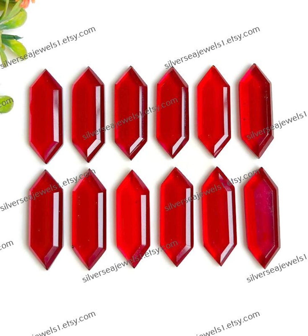 Garnet Long Hexagon Shape Gemstone, 10x30mm Calibrated 10pcs Lot ...