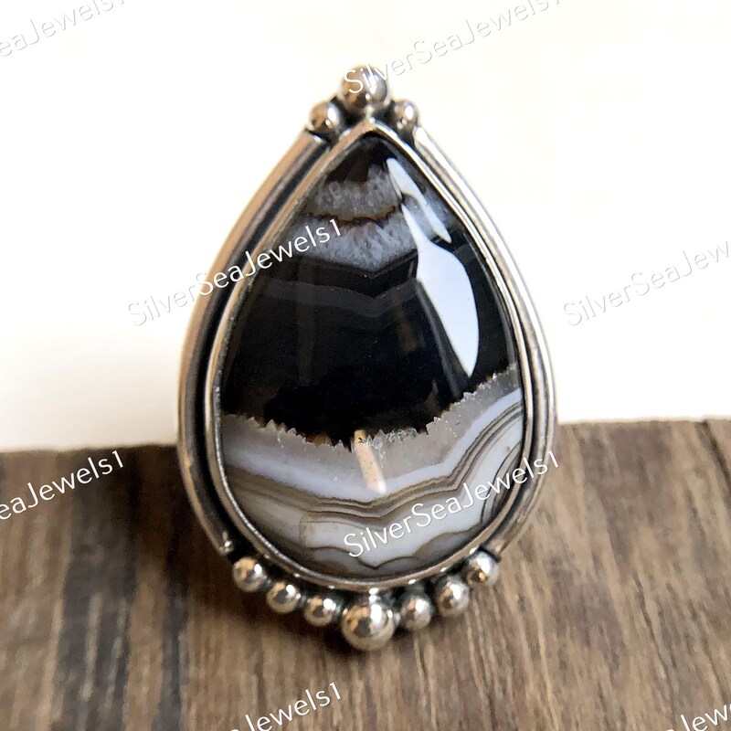 Banded Agate Ring - Etsy
