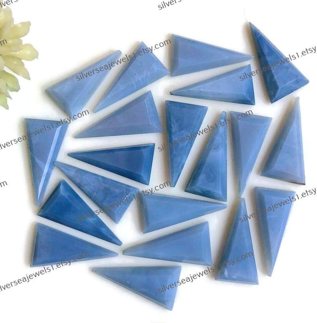 Blue Opal Gemstone, 10x20mm Triangle Shape 10 Pcs Lot for Jewelry ...