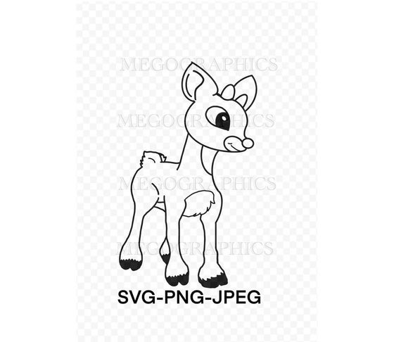 Rudolph Clip Art Black And White
