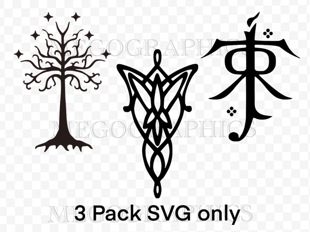 El Señor de los Anillos Símbolos Descarga Digital SVG Elvish Evenstar ...