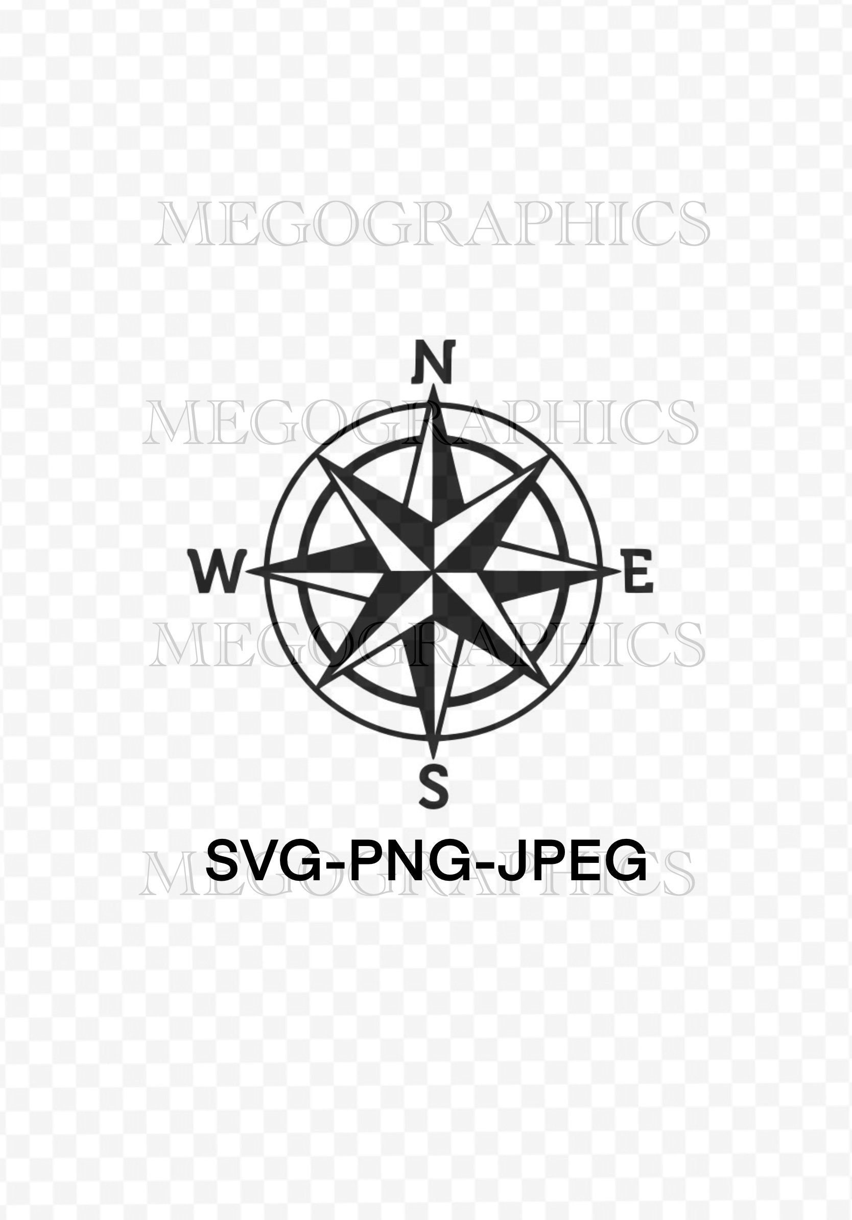 Nautical Star Compass Drawing