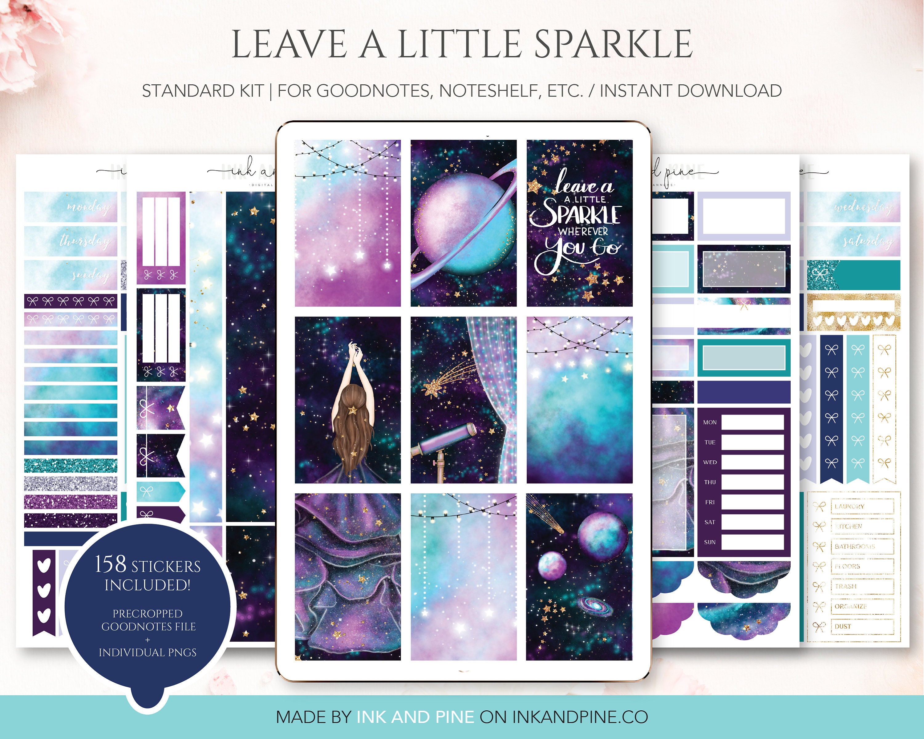 Leave a Little Sparkle Digital Stickers Christmas Goodnotes - Etsy