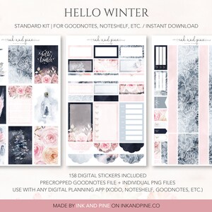 Hello Winter Digital Stickers Snowy Goodnotes Stickers iPad Stickers ...