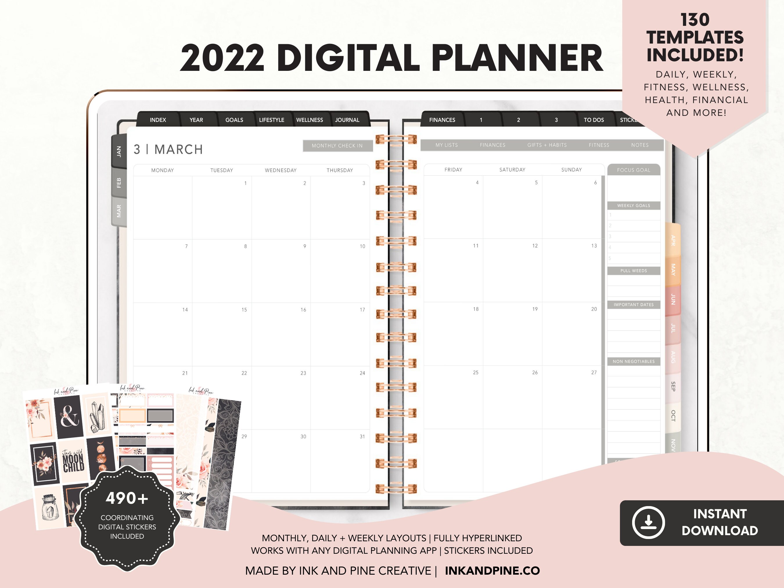 Calendars & Planners Paper Paper & Party Supplies Weekly Digital ...