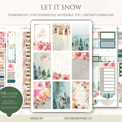 Winter Digital Planner Stickers Goodnotes Stickers A Winter - Etsy
