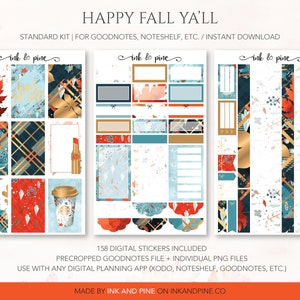 Happy Fall Y'all Digital Stickers Fall Fashion Goodnotes Stickers iPad ...