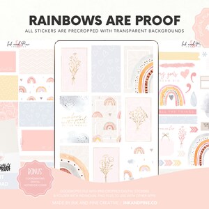 Rainbows Are Proof Digital Stickers Wild Animal Goodnotes Stickers iPad ...