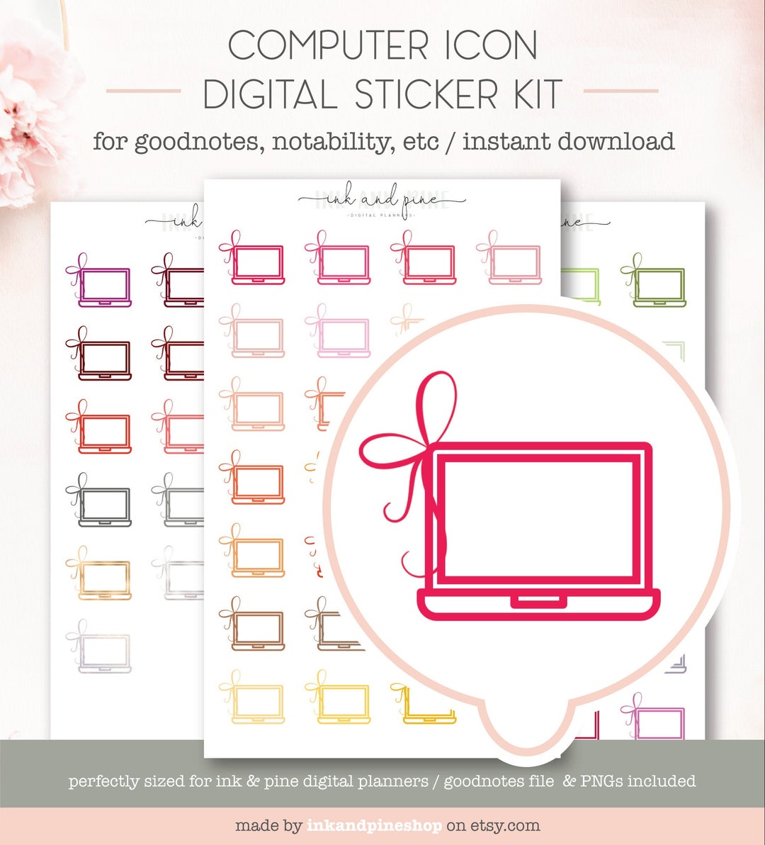 Computer Icon Digital Stickers brights Functional - Etsy