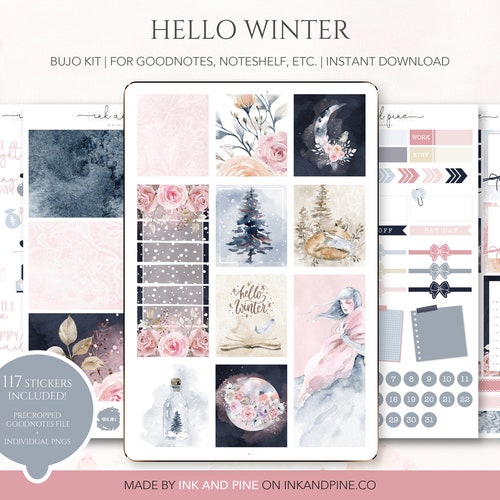 Winter Digital Planner Stickers Goodnotes Stickers A Winter - Etsy