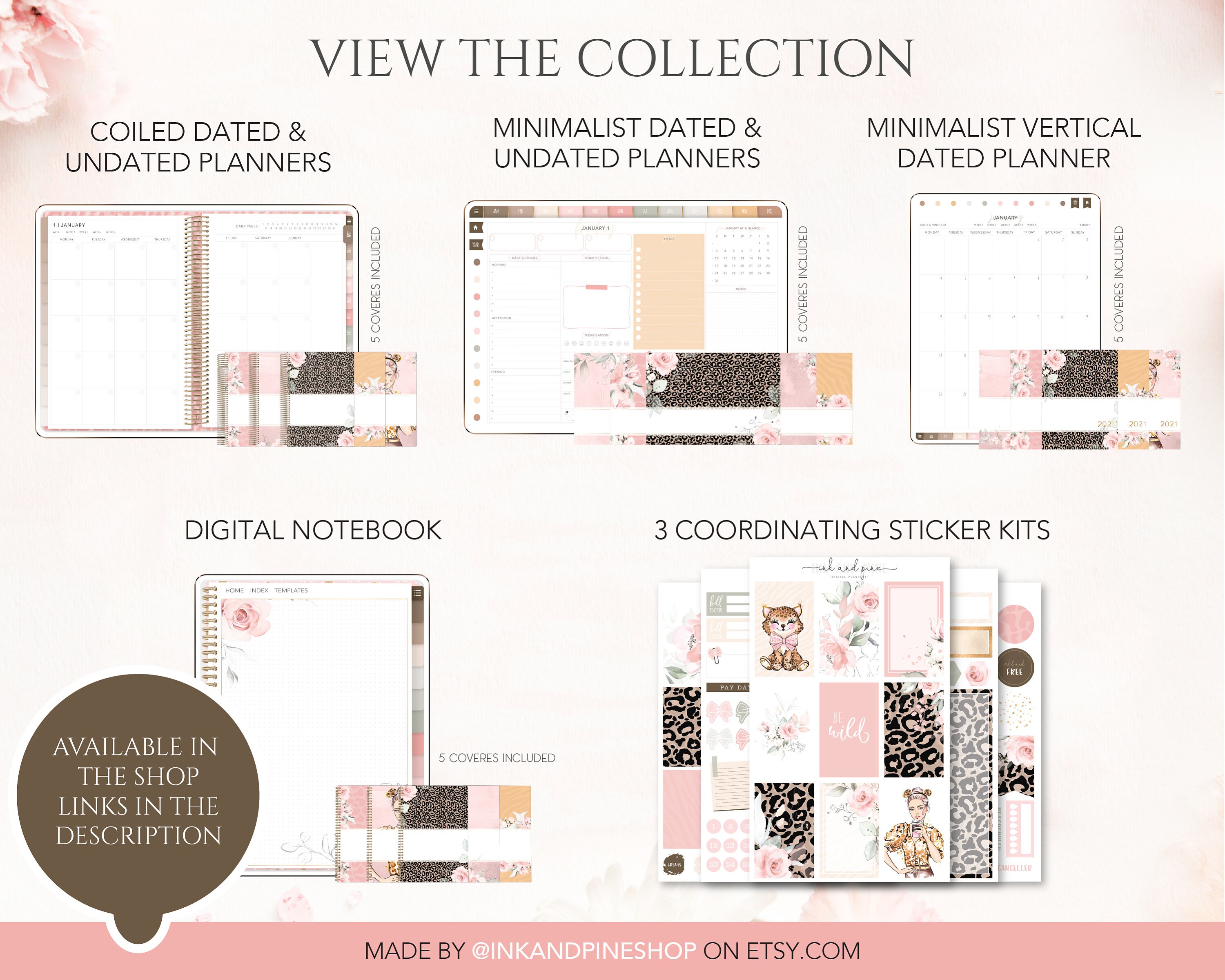 Be Wild Undated Daily & Weekly Digital Planner With Tabs | Etsy