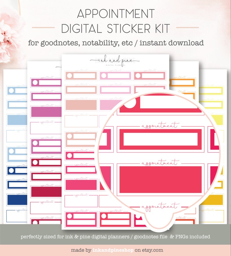 Appointment Digital Stickers Functional Goodnotes Stickers - Etsy