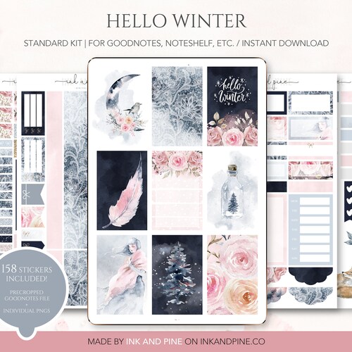 Winter Digital Planner Stickers Goodnotes Stickers A Winter - Etsy