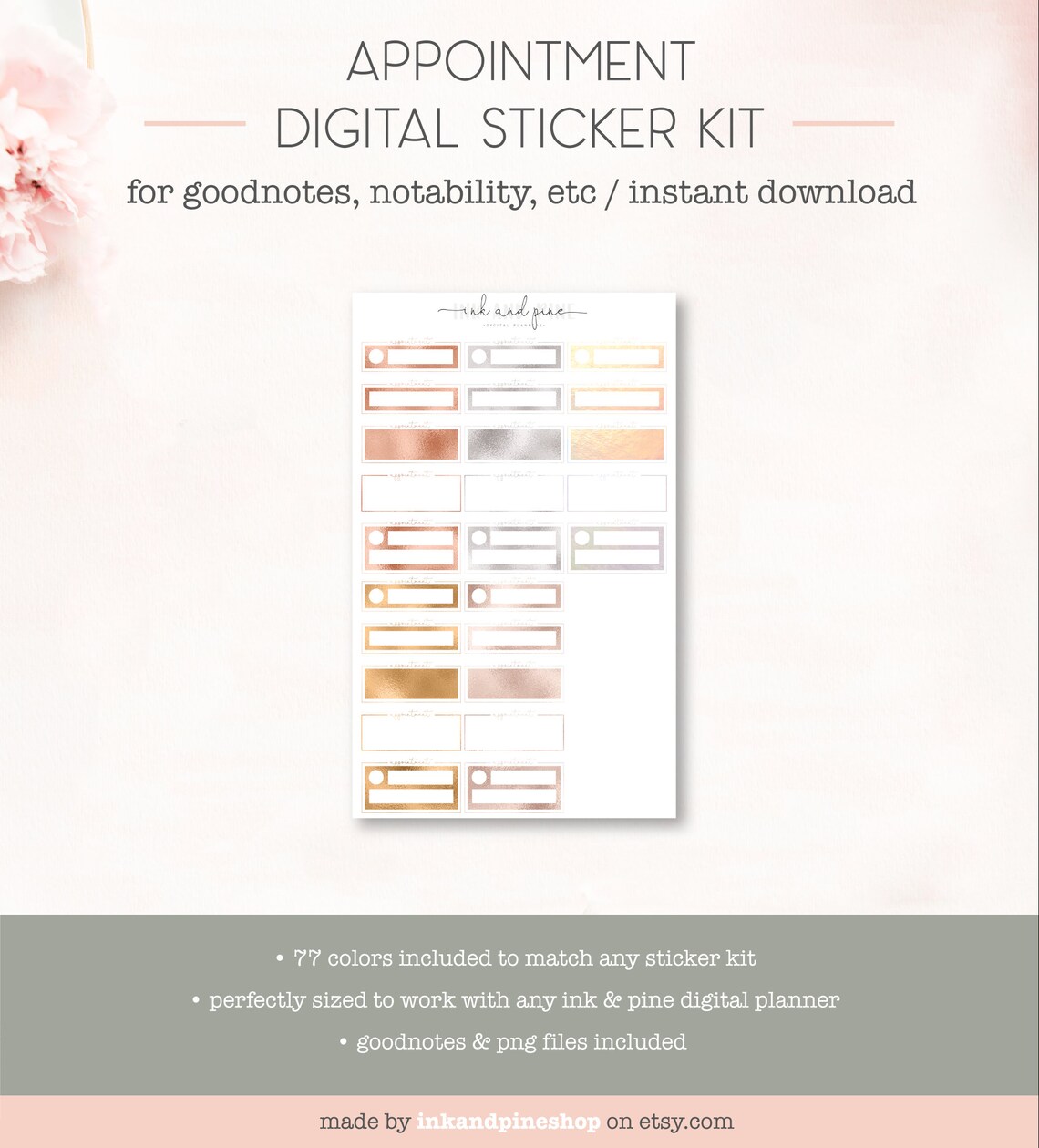 Appointment Digital Stickers Functional Goodnotes Stickers | Etsy