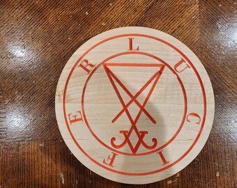 Symbol of Lucifer Sea Stone With Painted Sigil of Lucifer - Etsy