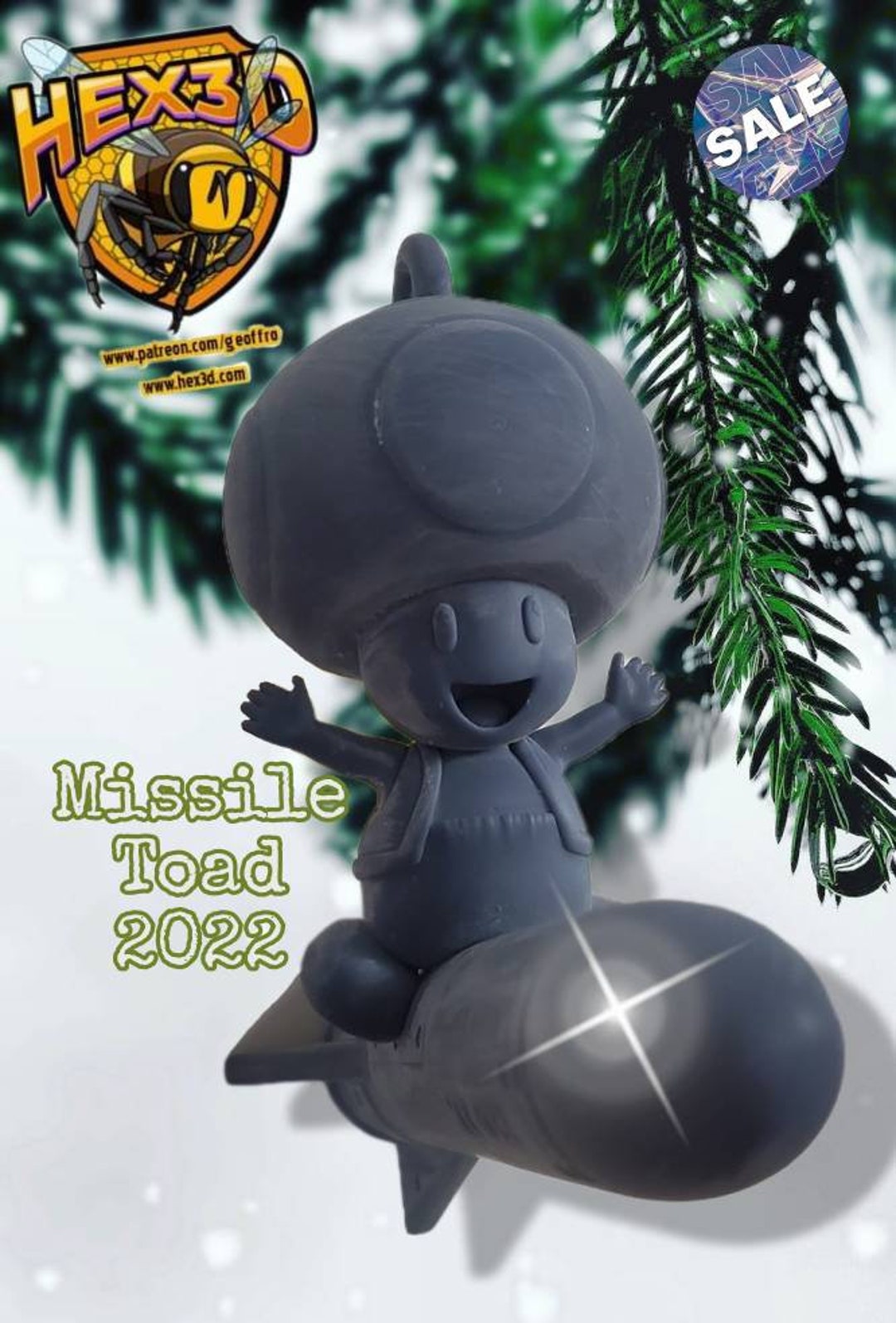 Christmas Missile Toad 2022 Ornament - Etsy