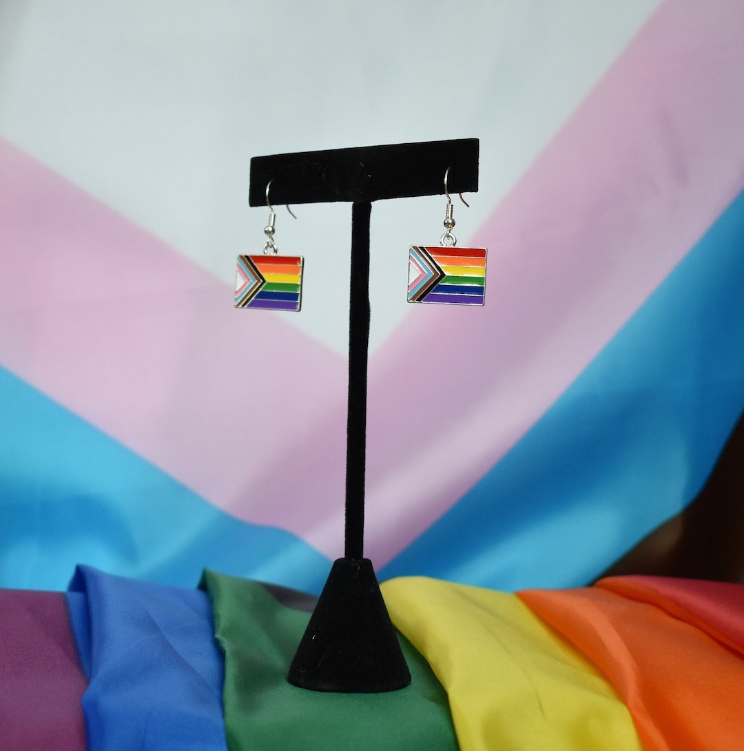 NEW: Progress Pride Flag Rectangle Earrings - Etsy