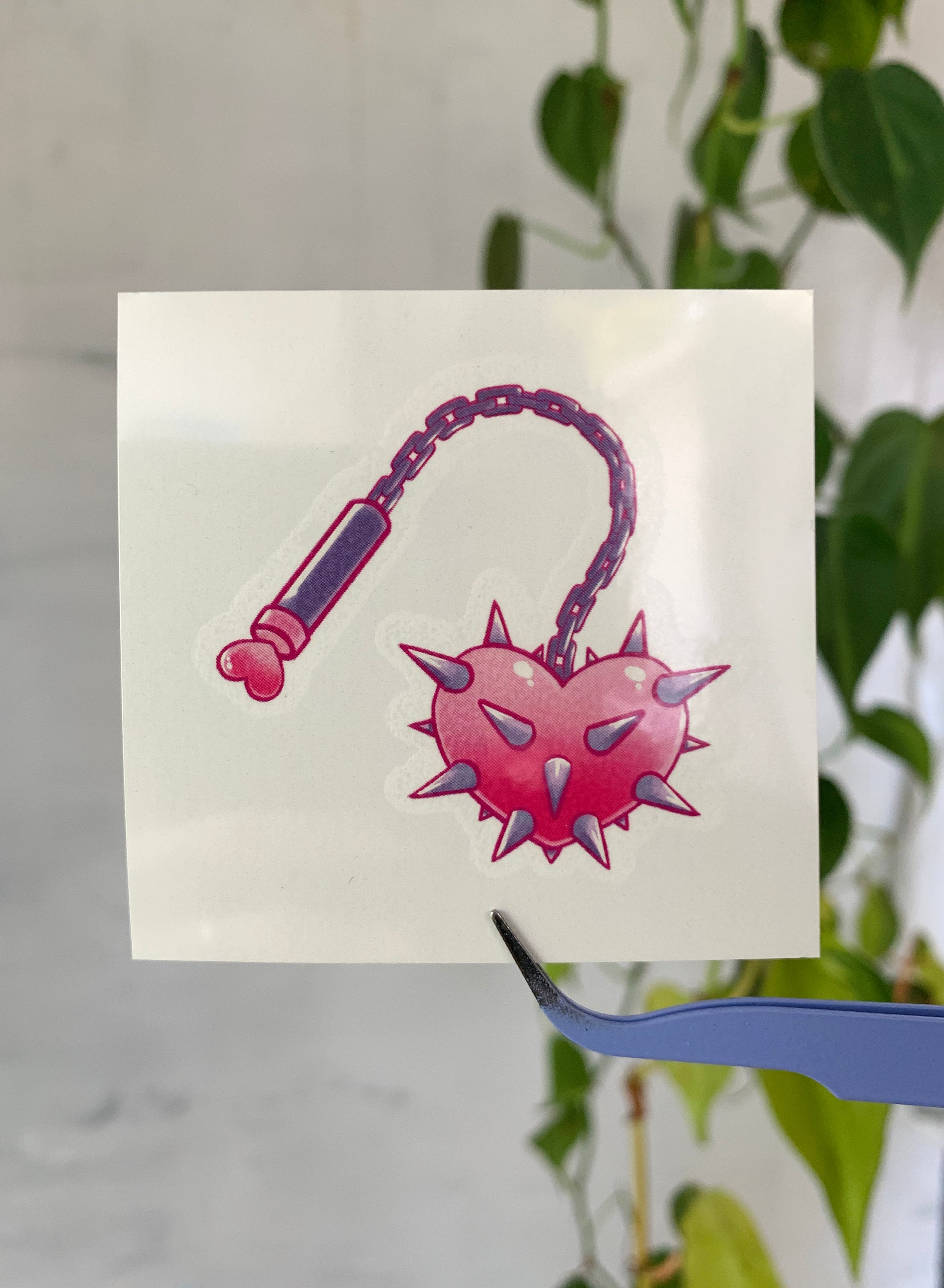 Heart Shaped Flail + Pinup Tira | Temporary Tattoo Set - Etsy