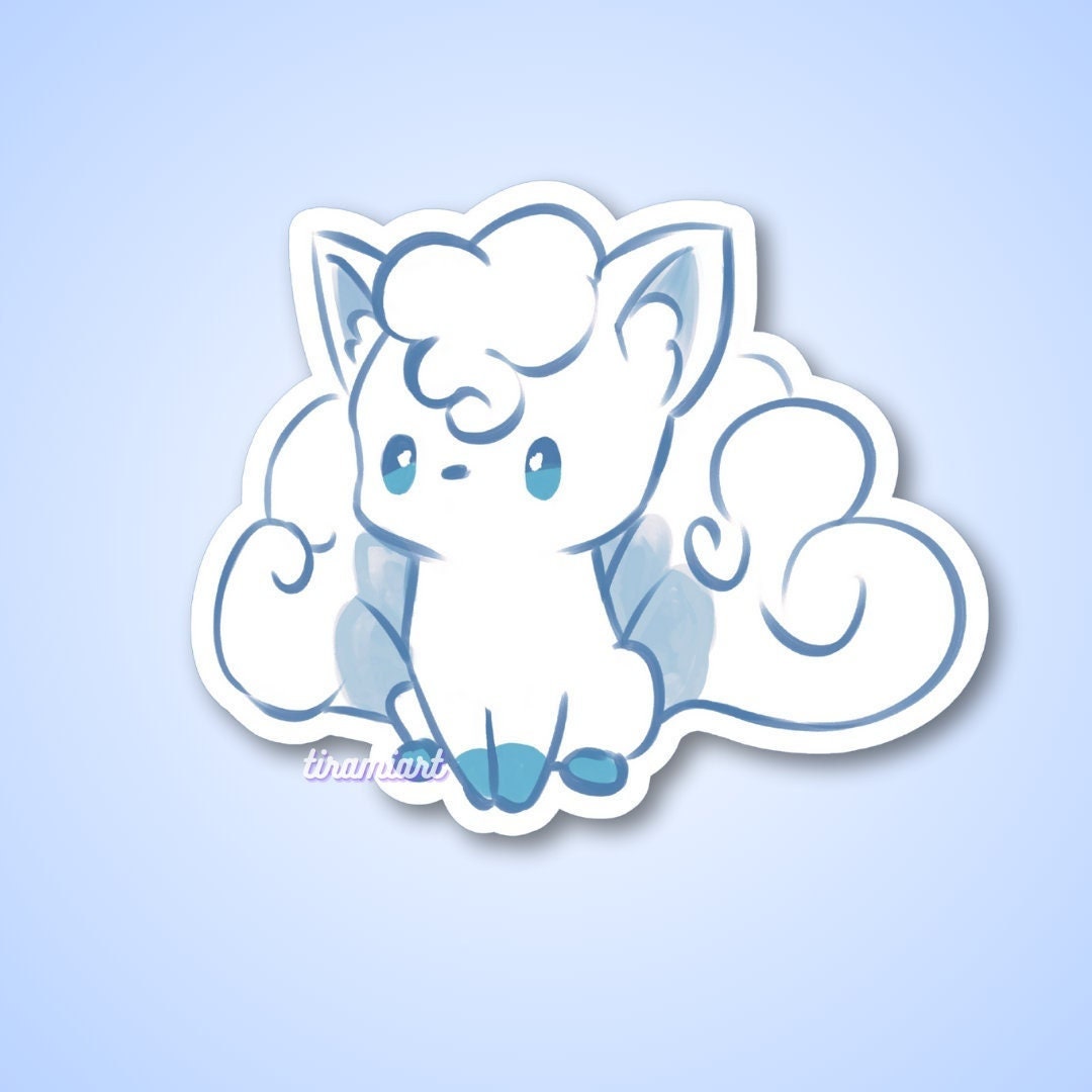 Poké Alola Snowy Fox Sticker - Etsy