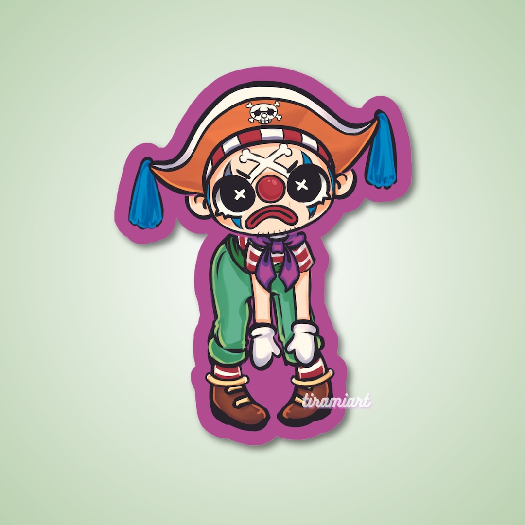 Buggy One Piece Sad Clown Sticker - Etsy