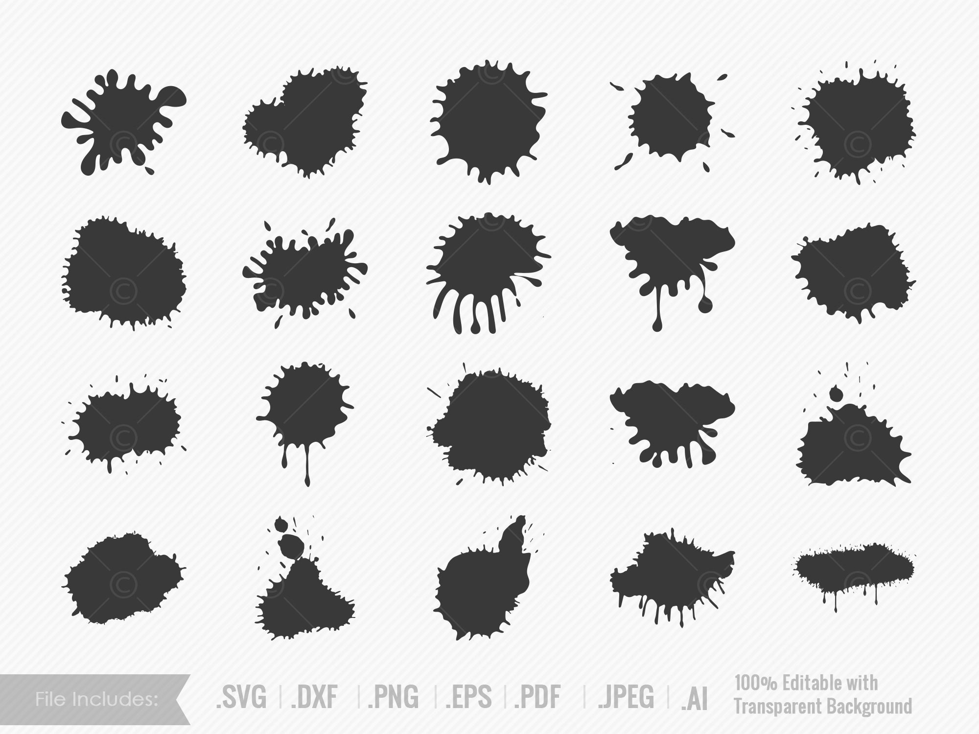 Paint Splatter Svg, Paint Splatter Clip Arts, Bundle, Splatter Svg ...