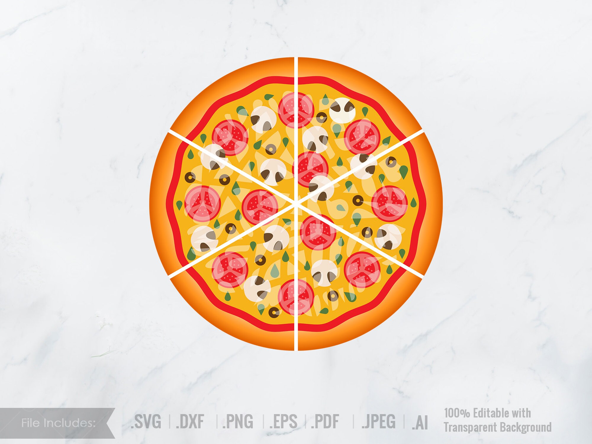 Pizza , Pizza SVG , Toppings Svg, Mushroom, Vector, Pizza Clipart ...