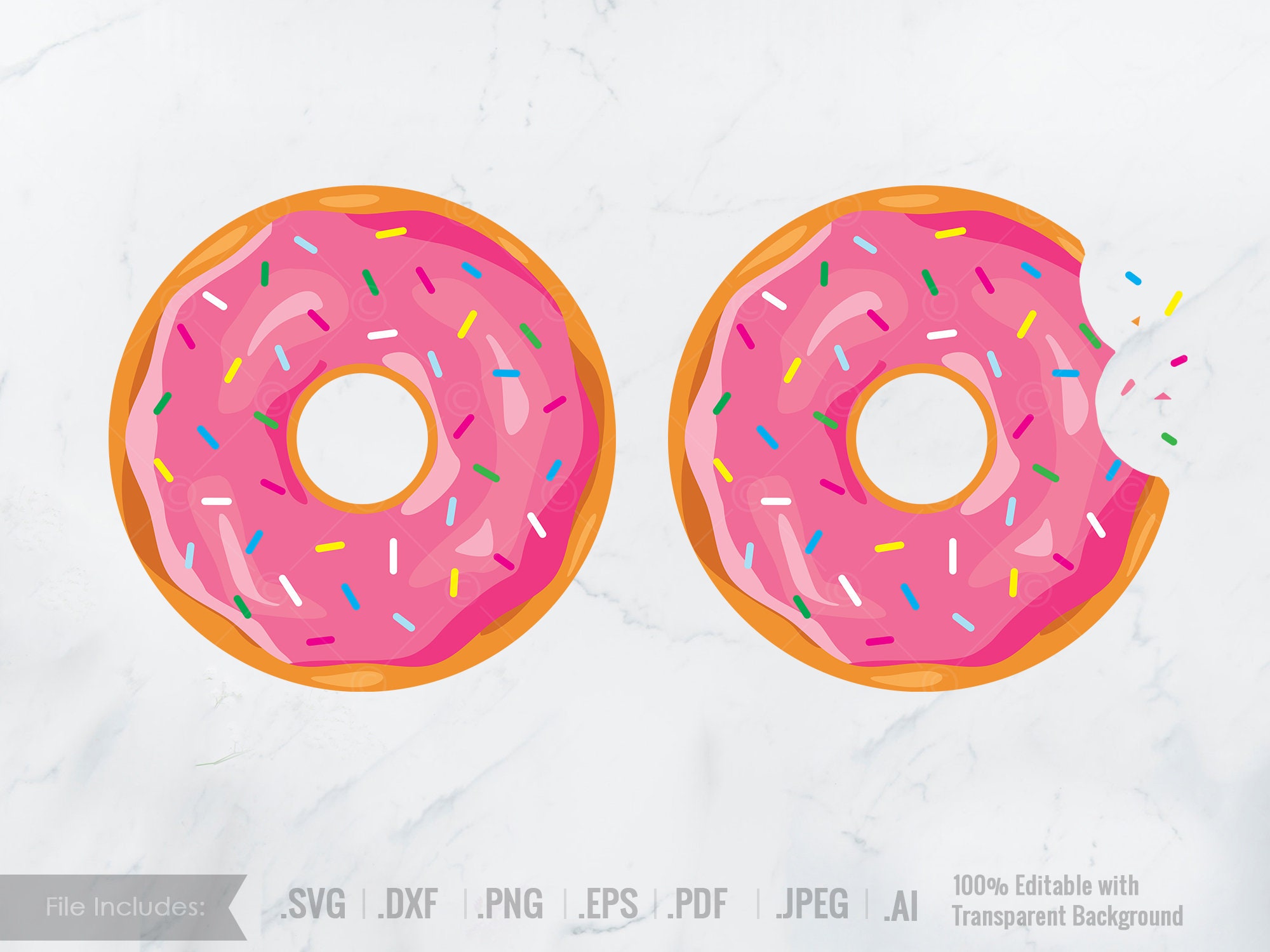 Donut , Donut SVG , Doughnut Svg, Doughnut, Vector, Donut Clipart, Pink ...
