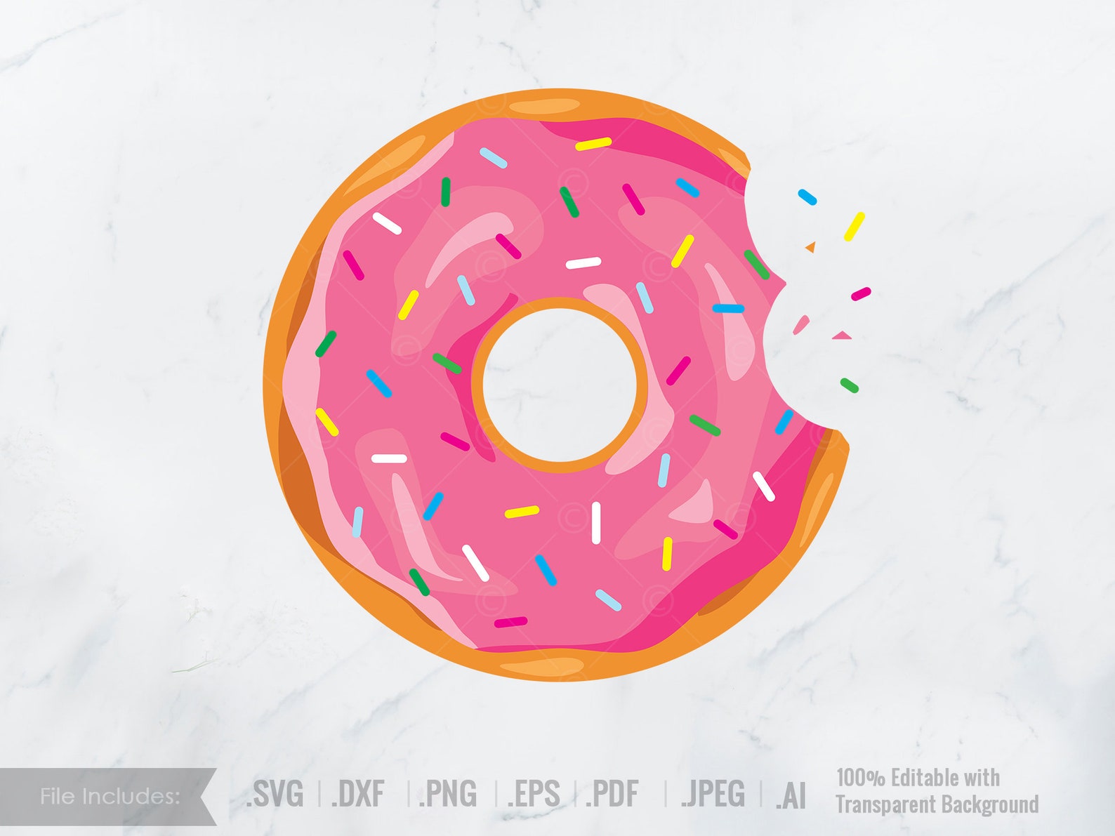 Donut , Donut SVG , Doughnut Svg, Doughnut, Vector, Donut Clipart, Pink ...