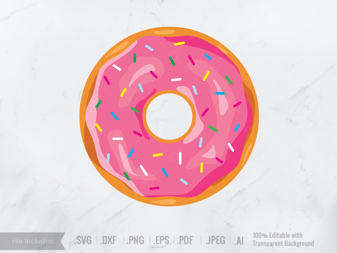 Donut , Donut SVG , Doughnut Svg, Doughnut, Vector, Donut Clipart, Pink ...