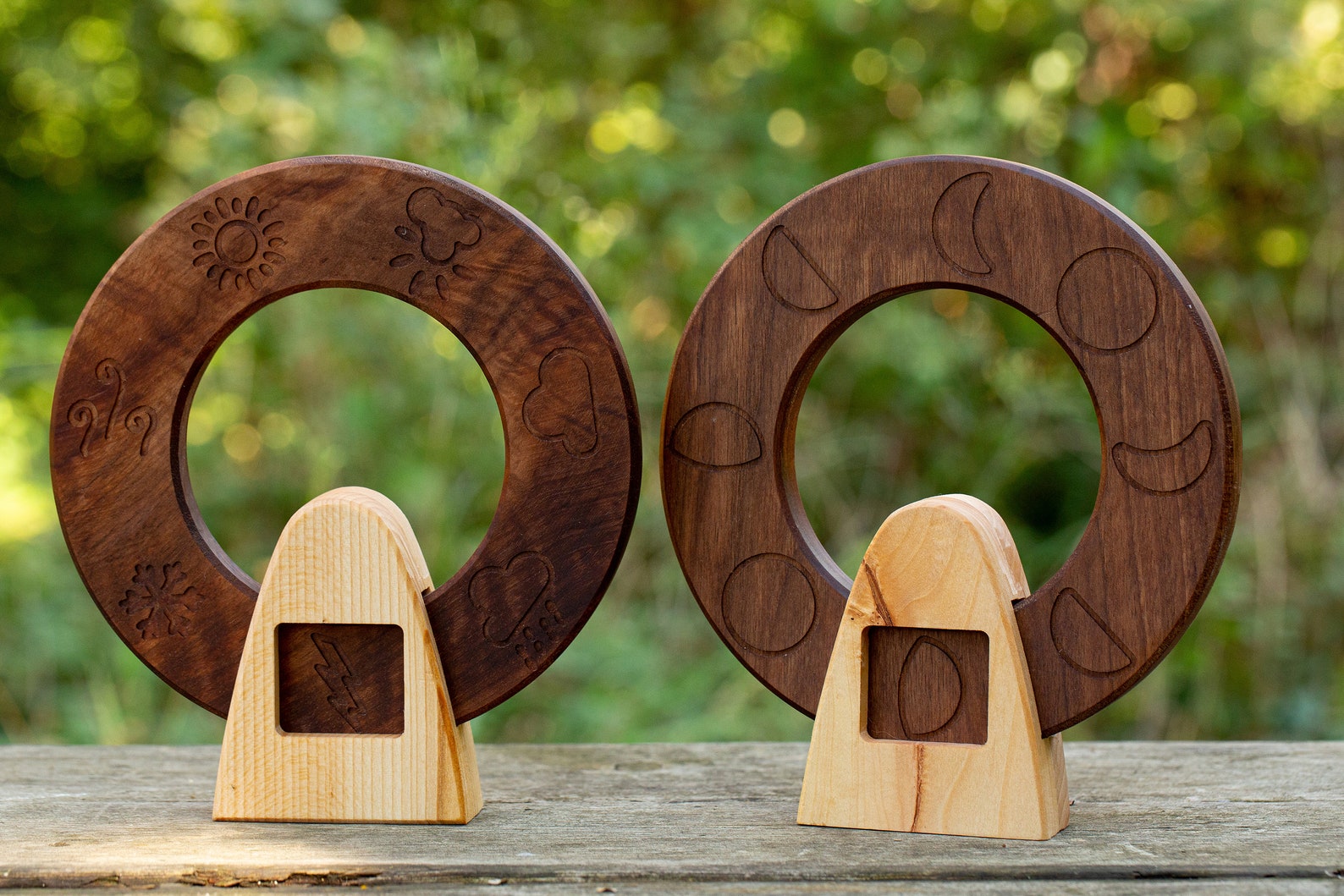 Wooden Moon Phases Chart, Wooden Moon Phase Wheel, Learning Wheel ...