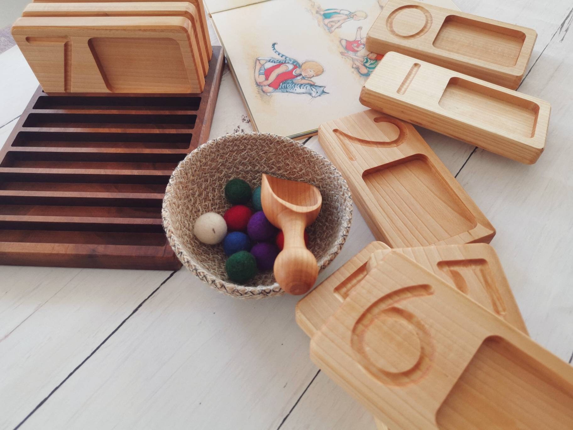 Wooden Counting Tray Homeschool Materials Waldorf Learning | Etsy