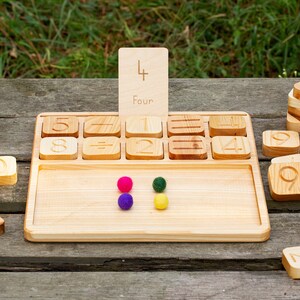 Wooden Math Board With Numbers and Symbols, Montessori Math Sets ...