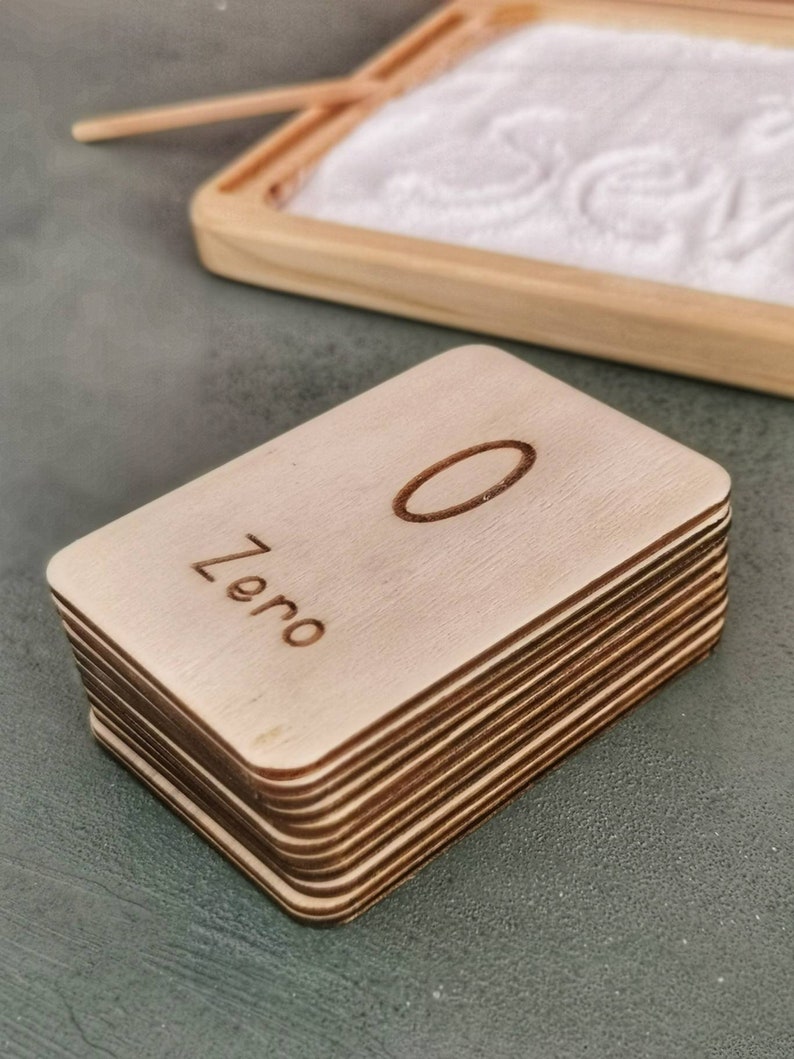 Wooden number flashcards Number learning resources | Etsy