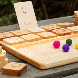 Wooden Math Board With Numbers and Symbols, Montessori Math Sets ...