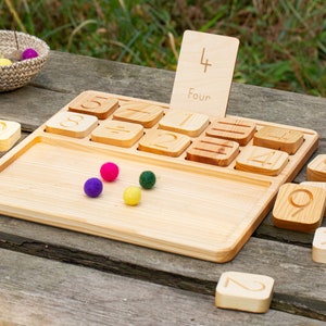 Wooden Math Board With Numbers and Symbols, Montessori Math Sets ...