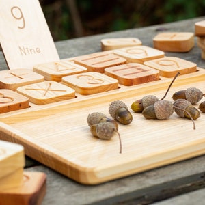 Wooden Math Board With Numbers and Symbols, Montessori Math Sets ...