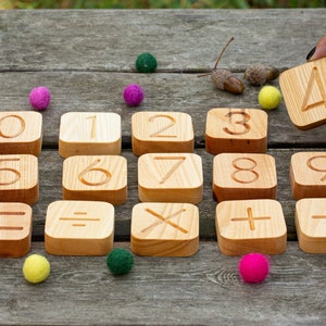Wooden Math Board With Numbers and Symbols, Montessori Math Sets ...
