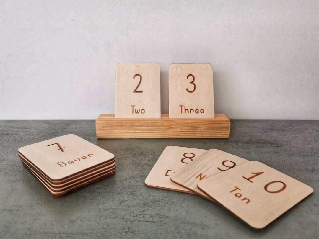 Wooden Number Flashcards, Number Learning Resources, Montessori ...