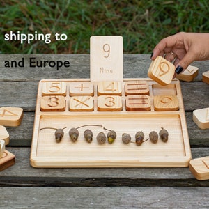 Wooden Math Board With Numbers and Symbols, Montessori Math Sets ...