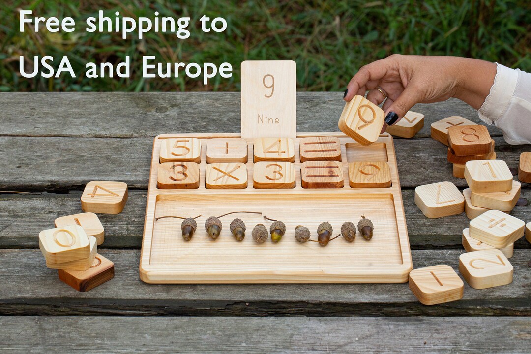 Christmas Gifts for Kids, Wooden Math Set With 2 Set of Numbers ...