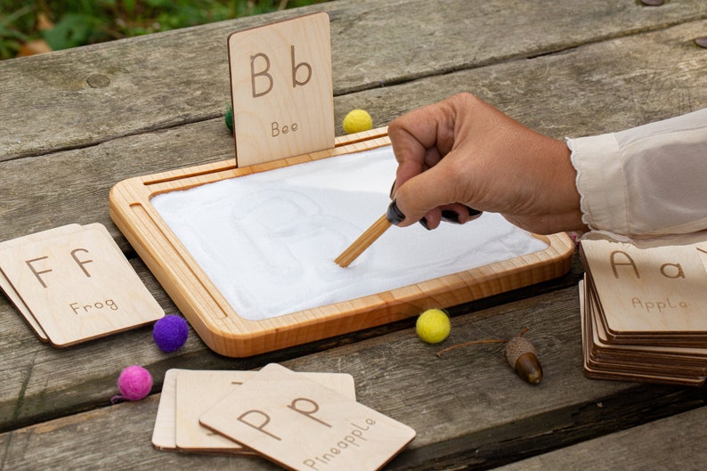 Montessori Learning Tray Set Wooden Sand Tray Wooden - Etsy