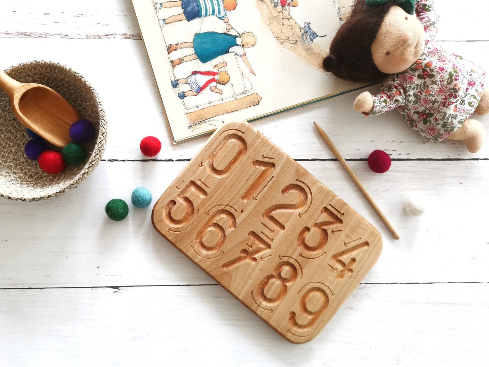 Number Tracing Board Homeschool Materials Finger Tracing - Etsy