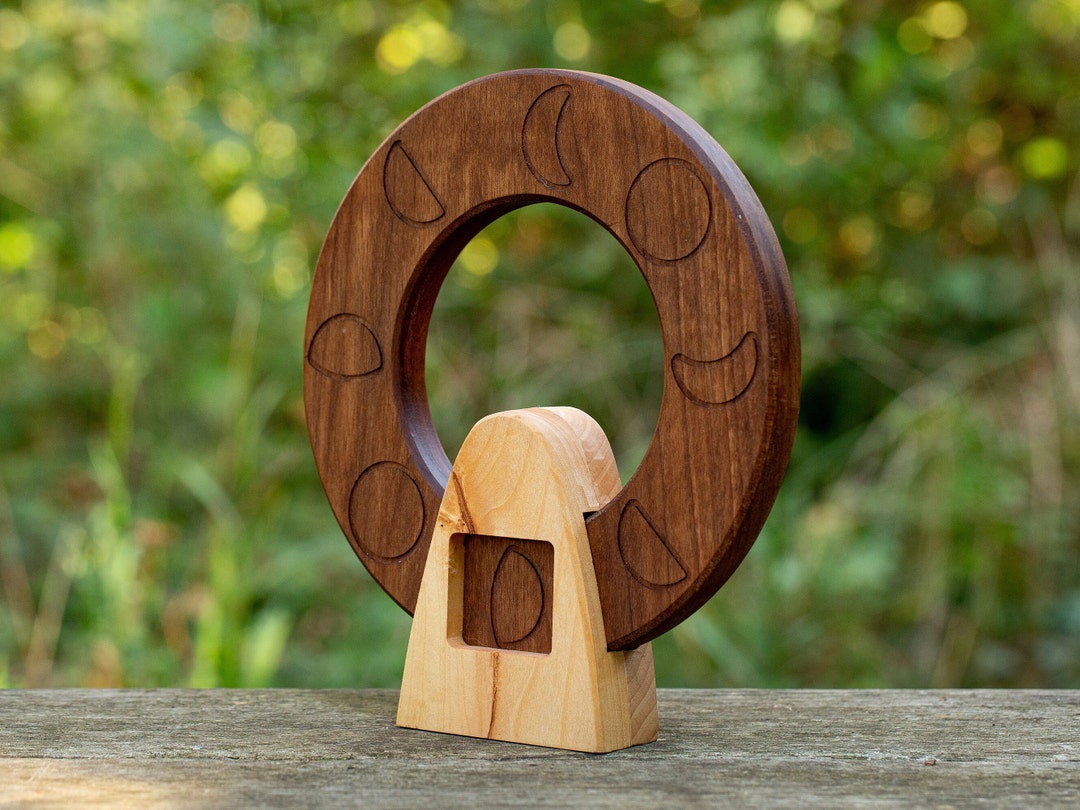 Wooden Moon Phases Chart, Wooden Moon Phase Wheel, Learning Wheel ...