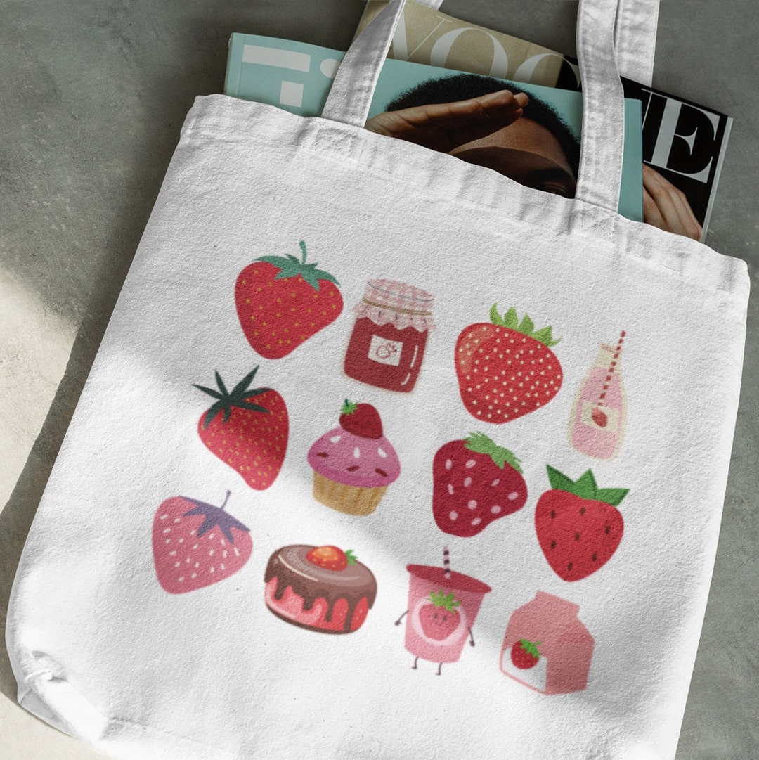 Strawberry Tote Bag, Strawberry Bag, Y2K Bag, Weekend Bag, Fruit Tote ...
