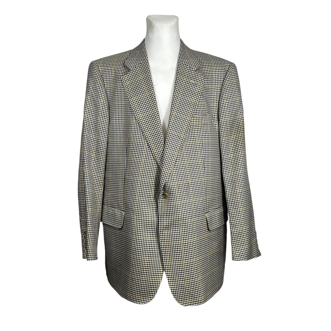 Burberry Prorsum Wool Silk Ecru Shepherd Check Monaco Blazer Jacket ...